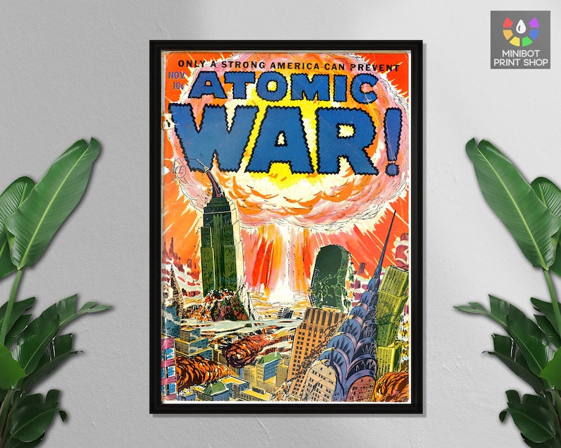 Comic Book Cover Print, Atomic Bomb, Nuclear Explosion, Radiation ...
