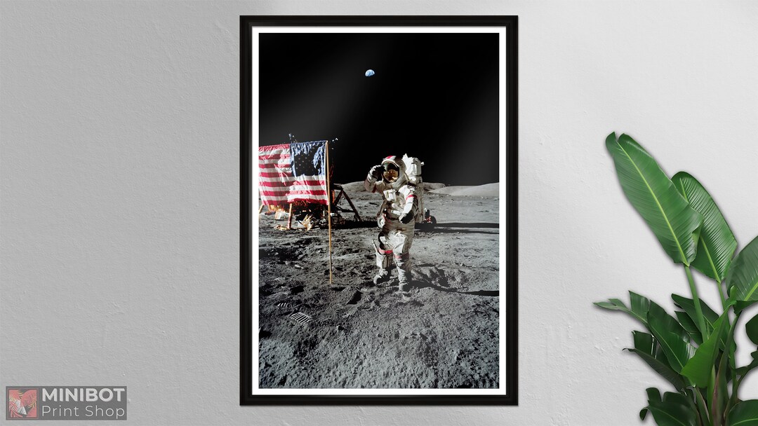 Astronaut on the Moon, Nasa Space Poster Print, Space Exploration ...