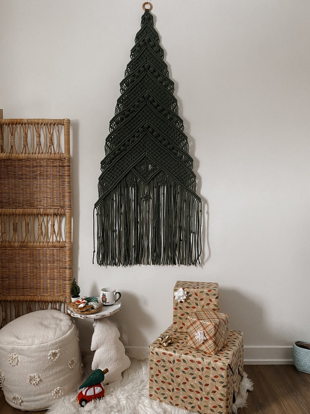 5.5ft Macrame Christmas Tree | Boho Holiday Wall Decor - Etsy