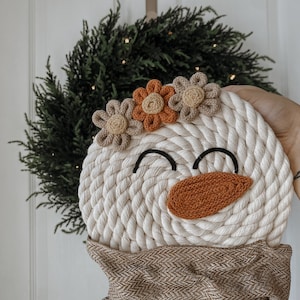 The Miss Boho Macrame Snowman Wall Hanging | Boho Decor | Christmas ...