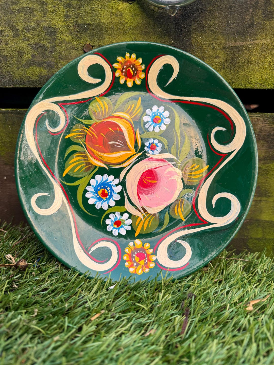 Canal Ware Canal Art Bargeware Narrowboat Plate in Brunswick Green - Etsy