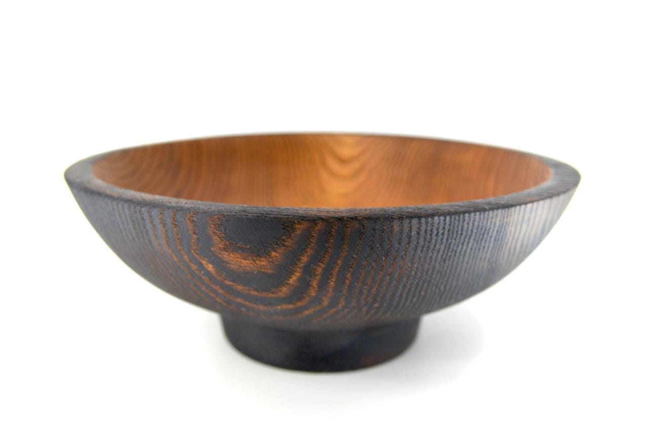 Shou Sugi Ban Bowl - Raised Black Bowl With Golden Interior - Etsy