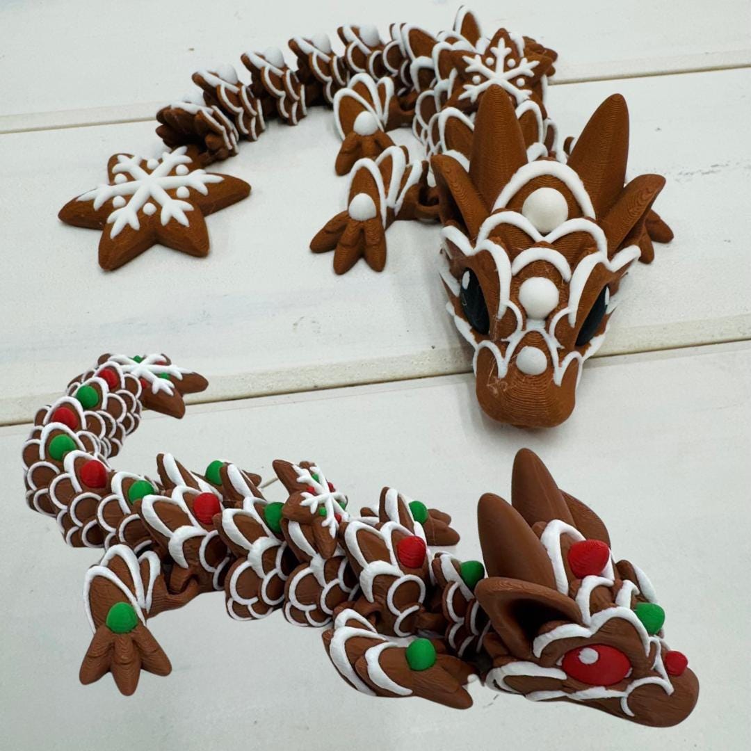 Gingerbread Articulated Dragon, Baby Dragon, Unique Kids Gifts, 3D ...