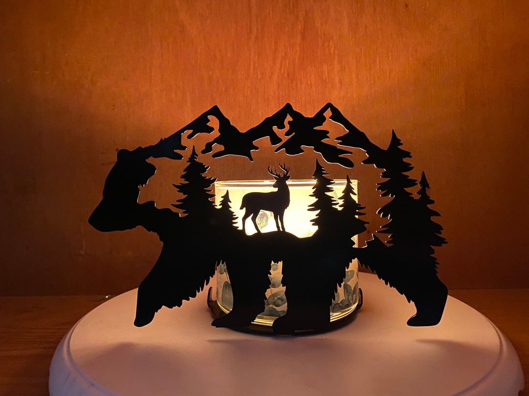 Bear Candle Holder, Wildlife Decor, 3 Wick Candle Holder, Bear Decor ...