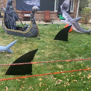 Shark Fin Yard Stake, Yard Decor Halloween, Shark Birthday Decor, Shark ...