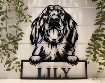 Golden Retriever Address Sign - Etsy