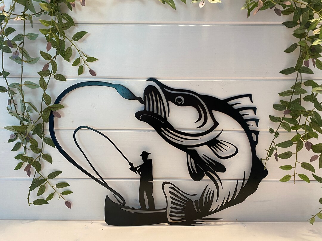 Fishing Metal Sign Fishing Gifts for Men Fishing Wall Decor - Etsy