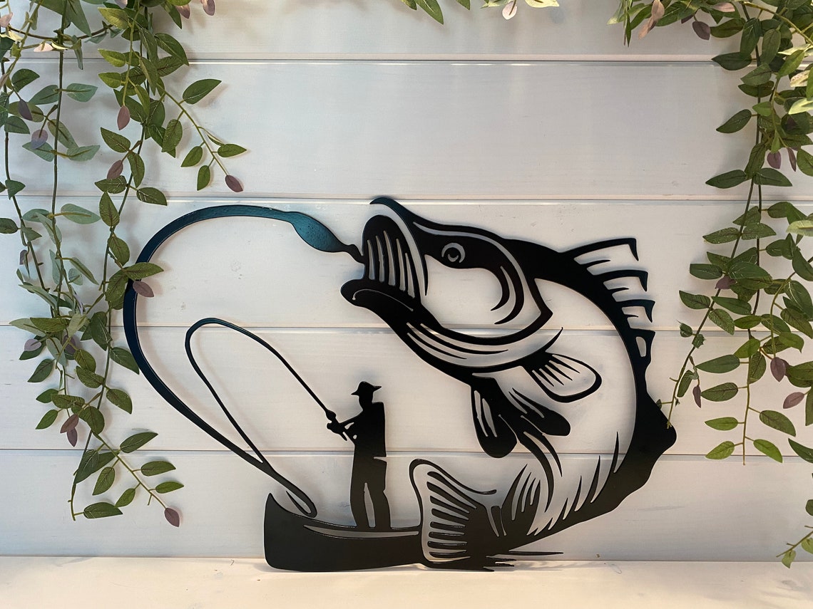Fishing Metal Sign Fishing Gifts for Men Fishing Wall Decor - Etsy