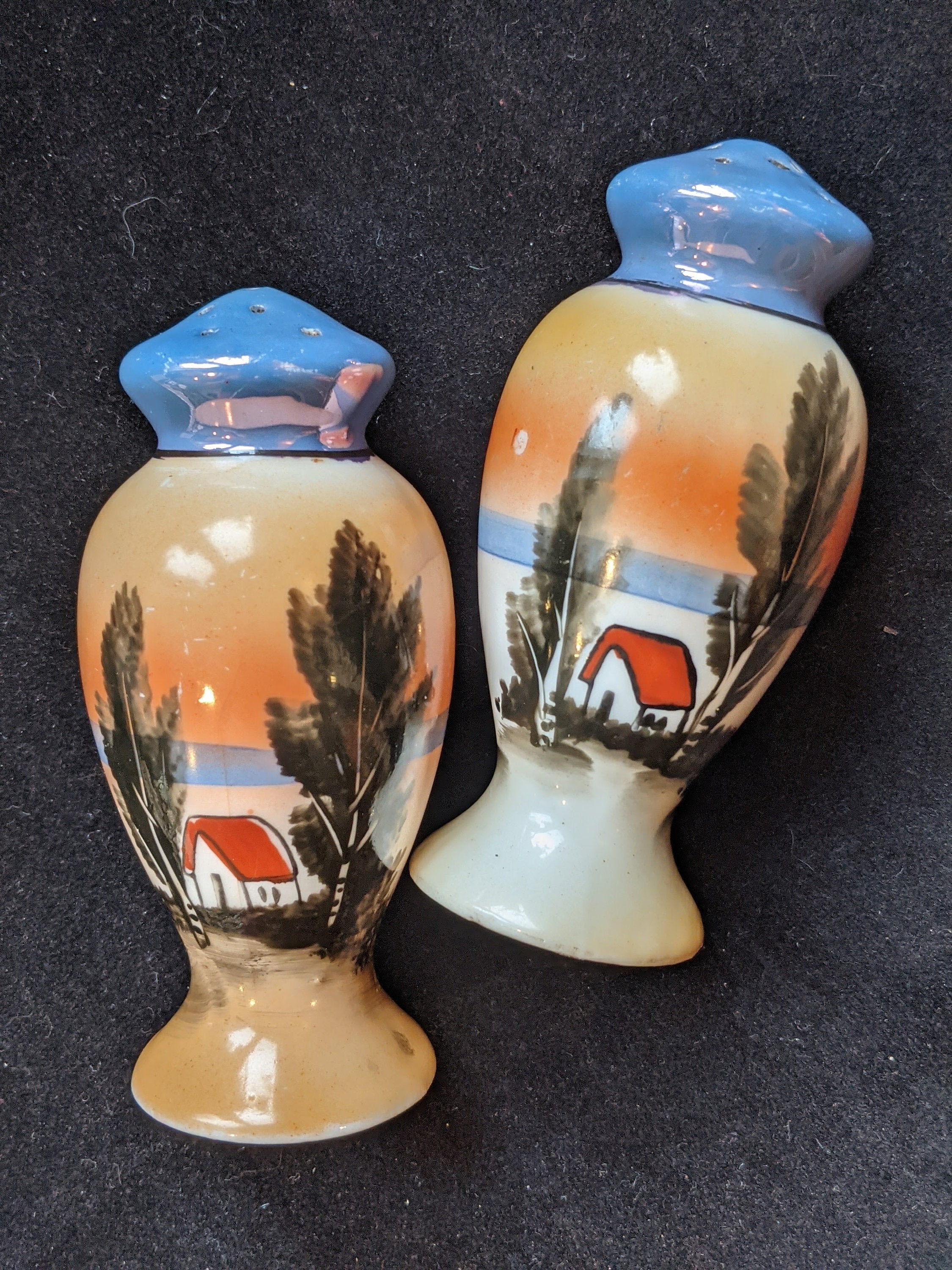 Kitchen & Dining Antique Lustreware Salt And Pepper Shakers Hand ...