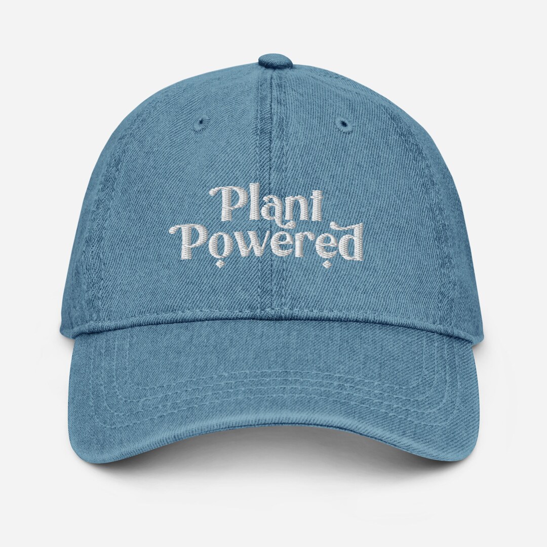 Plant Powered Embroidered Denim Dad Hat Vegan Baseball Cap Powered by ...