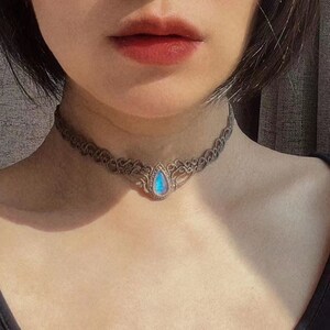 Nature Moonstone Choker, Moonstone Boho Necklace, Blue Moonstone ...