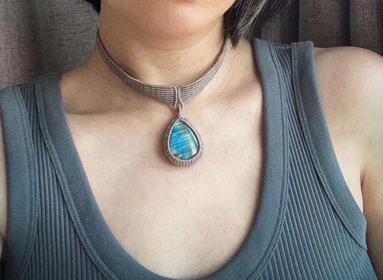 Labradorite Choker, Labradorite Necklace, Labradorite Jewelry ...