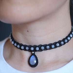 Moonstone Choker, Moonstone Necklace, Moonstone Jewelry, Moonstone ...