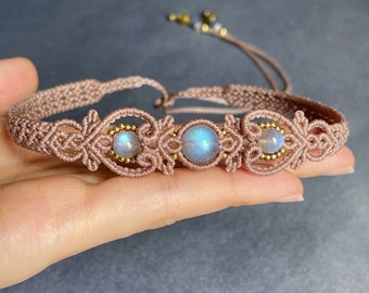 Nature Moonstone Choker Moonstone Boho Necklace Blue - Etsy