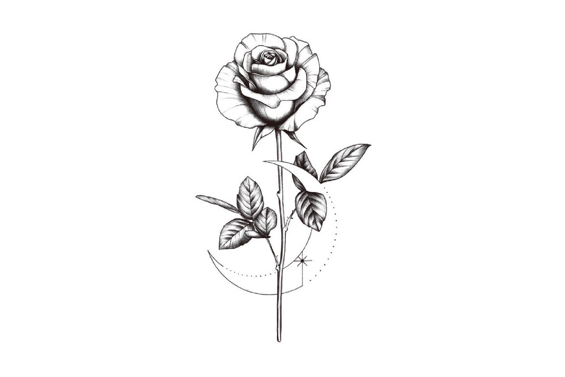 Black And White Rose Tattoo Arm