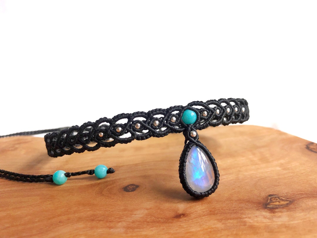 Moonstone Necklace, Moonstone Choker, Moonstone Jewelry, Moonstone ...