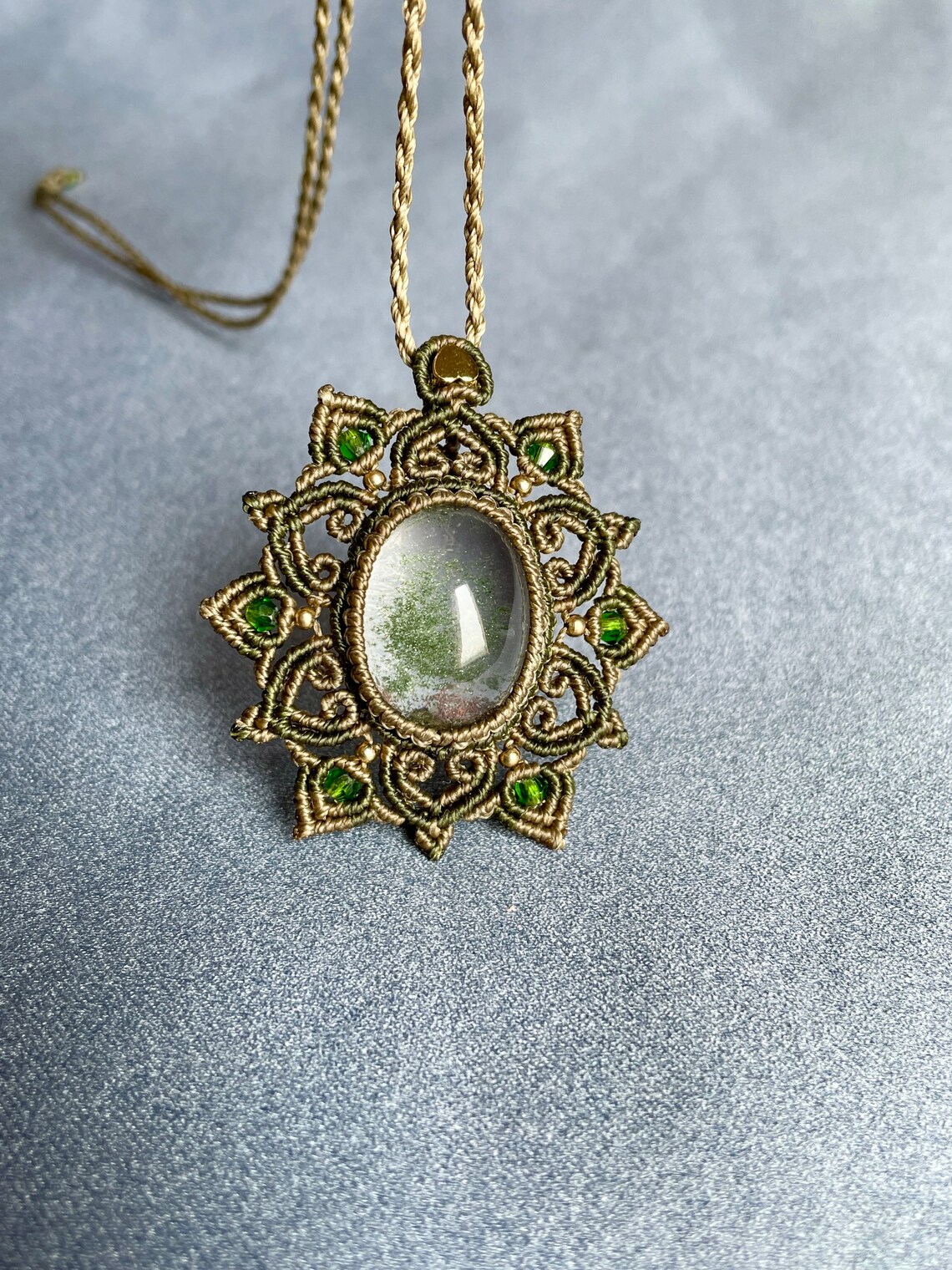 Rare Green Ghost Phantom Necklace Quartz Crystal Specimen - Etsy