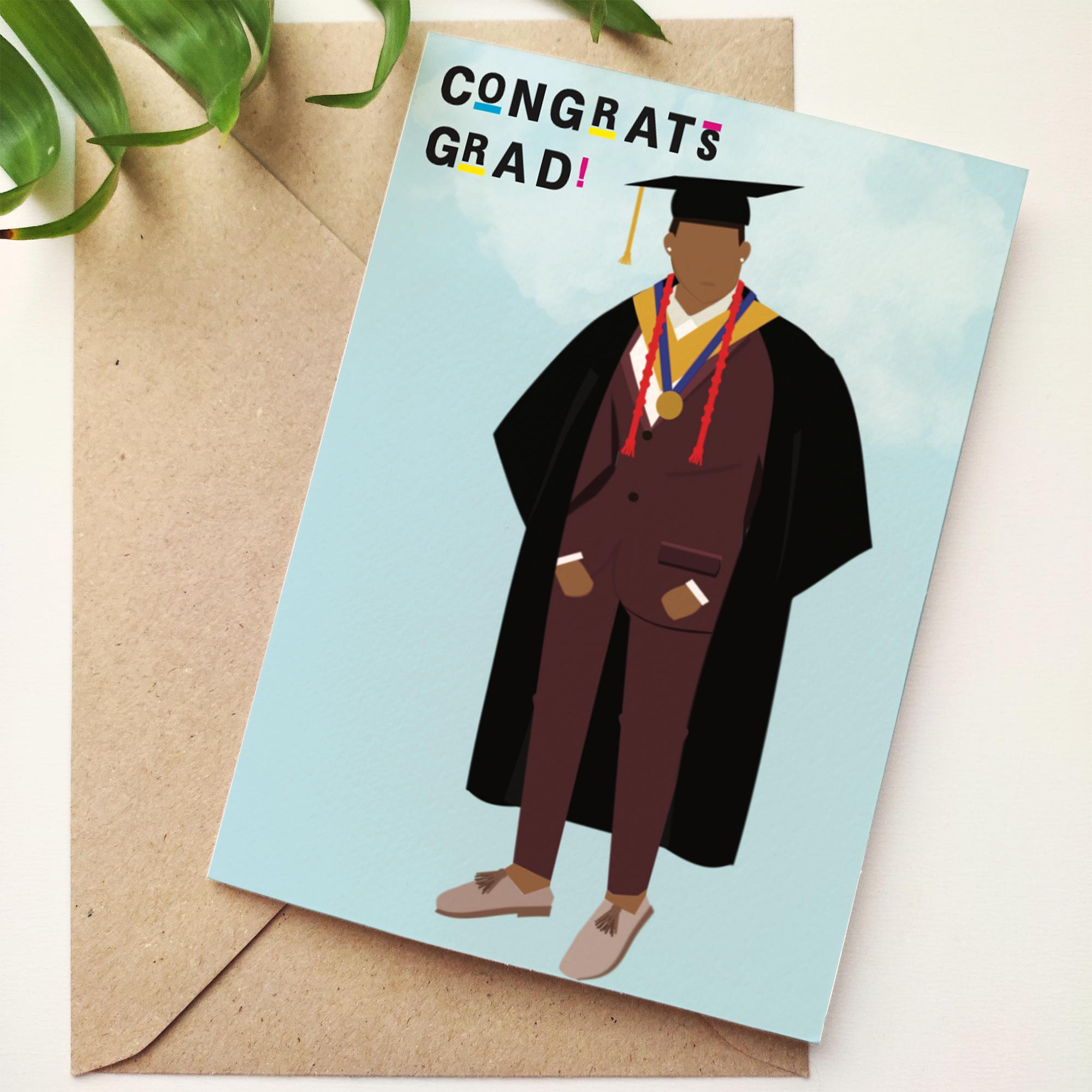 Congrats Grad! | African American Graduation Card for Him - Etsy