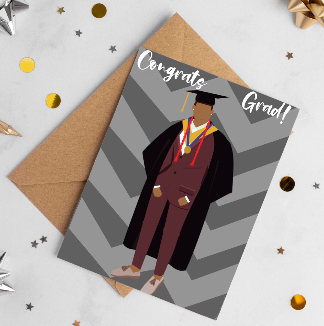 Congrats Grad! | African American Graduation Card for Him - Etsy