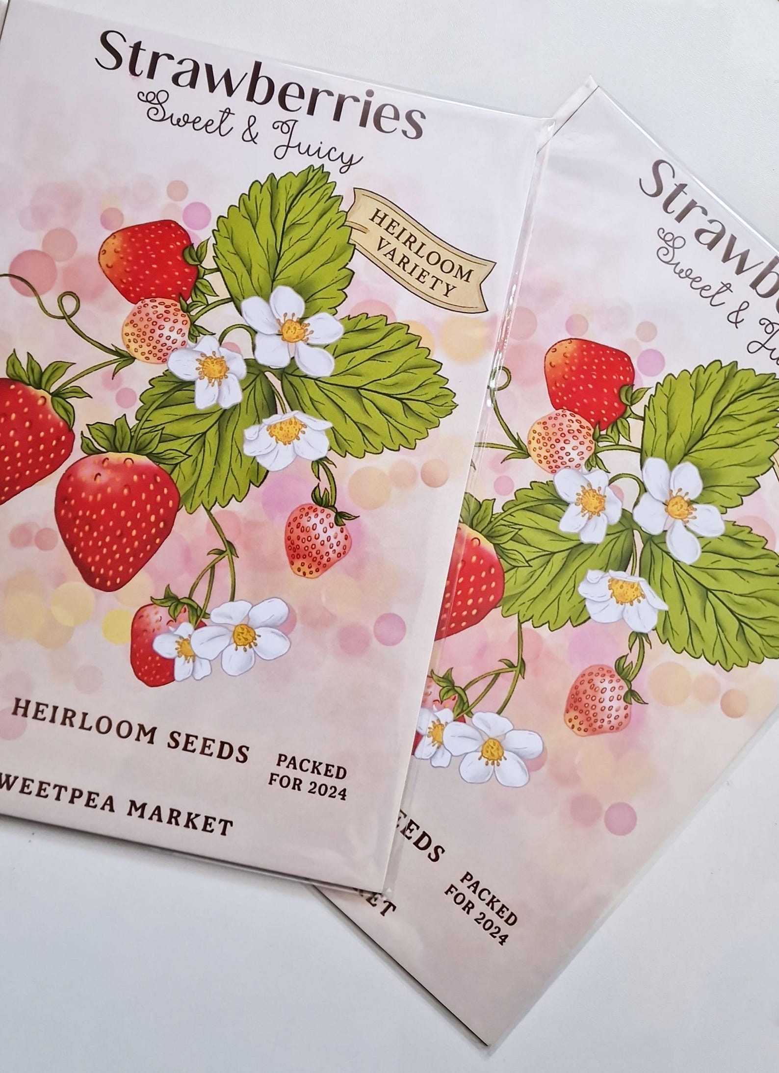 Strawberry Seed Packet Art Print – A5 | Hand Illustrated Nature ...