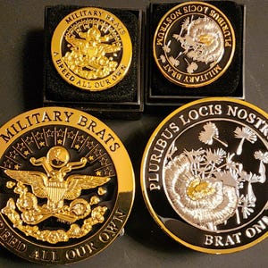 Military Brat Seal Black Vintage Bronze Challenge Coin & Pins ...