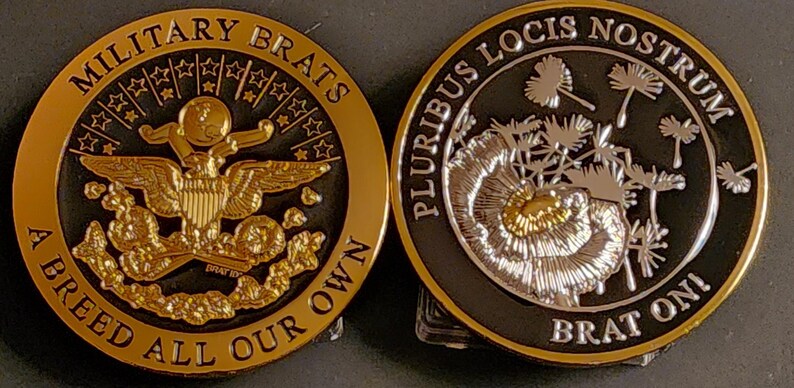 Military Brat Seal Black Vintage Bronze Challenge Coin & Pins ...