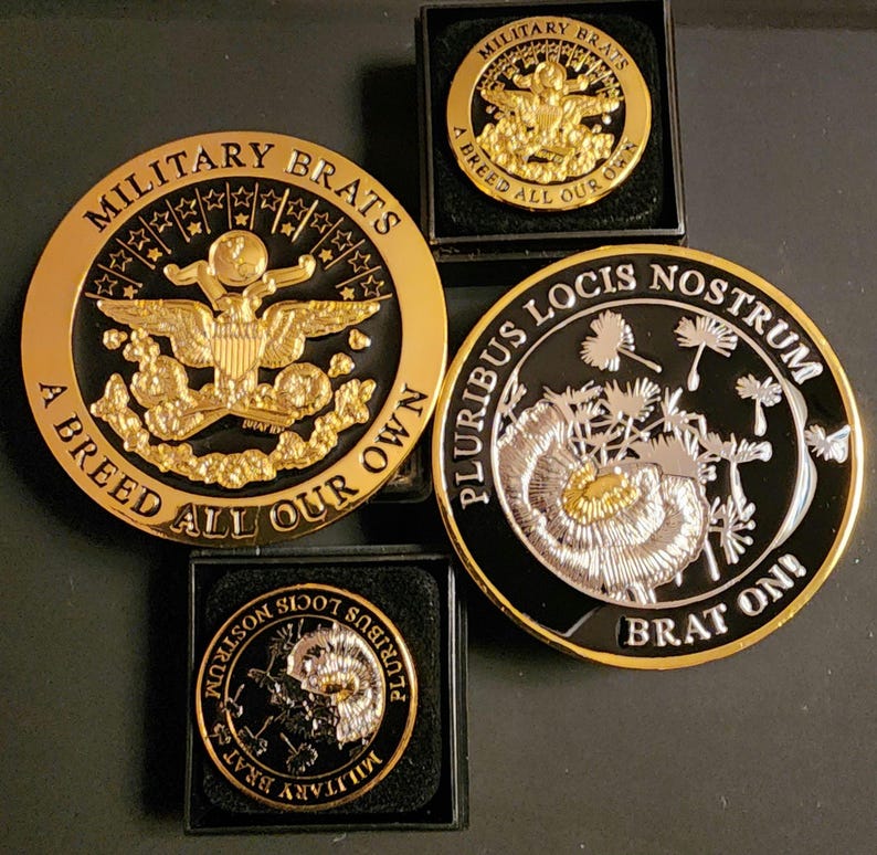 Military Brat Seal Black Vintage Bronze Challenge Coin & Pins ...