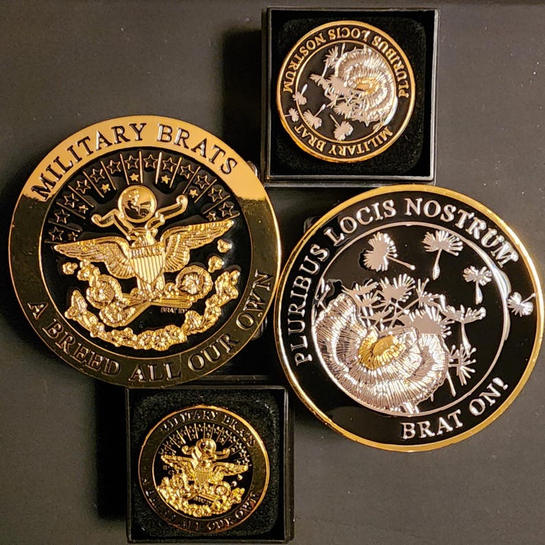 Military Brat Seal Black Vintage Bronze Challenge Coin & Pins ...