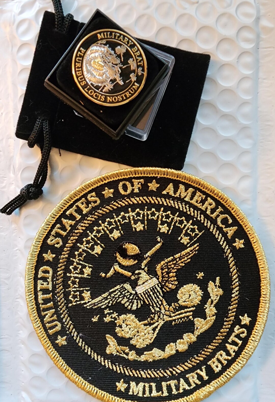 NEW Military Brat Gold Black Dandelion 1" Pin & Military Brats Seal 4 ...