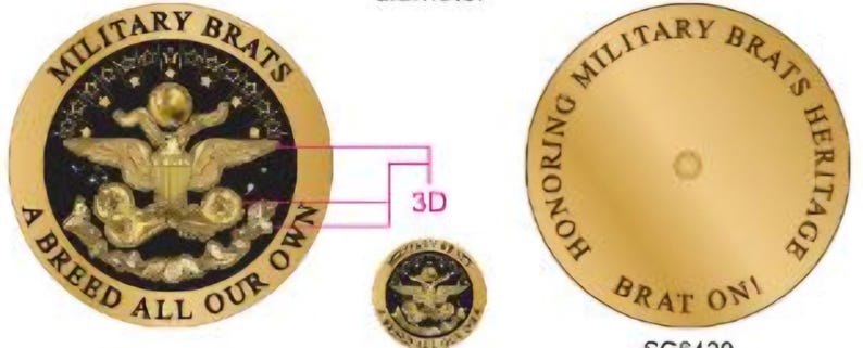 Military Brat Seal Black Vintage Bronze Challenge Coin & Pins ...