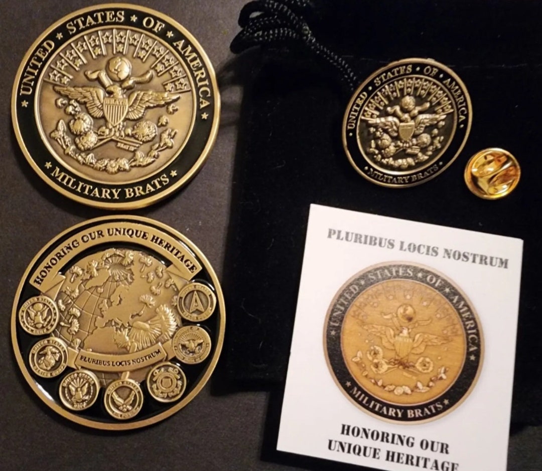 Military Brat Seal Black Vintage Bronze Challenge Coin & Pin/save for ...