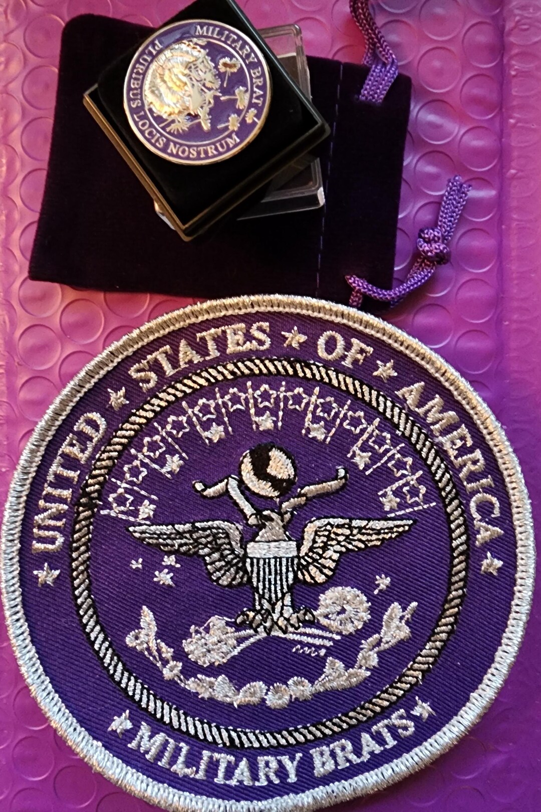 NEW Military Brat Purple Dandelion 1" Pin & Military Brats Seal 4 ...