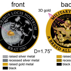 Military Brat Seal Black Vintage Bronze Challenge Coin & Pins/save for ...