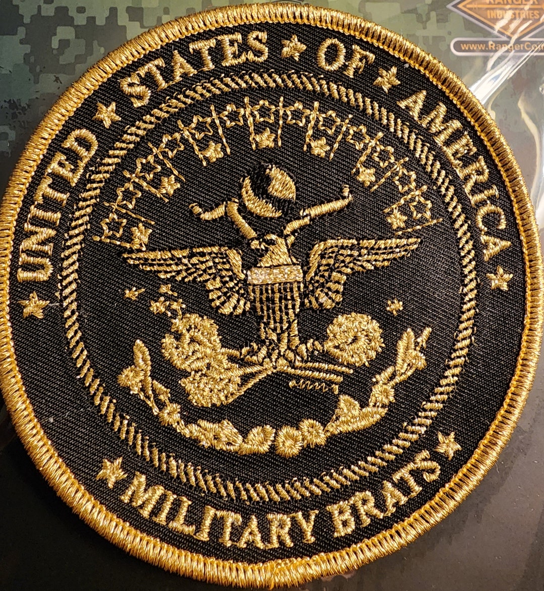 Military Brat Seal 4" Round Patch (black & Gold) - Etsy