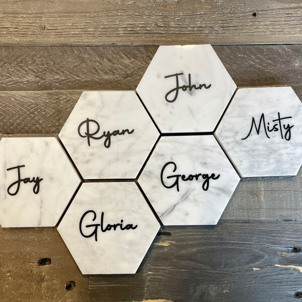 Marble Name Cards - Etsy