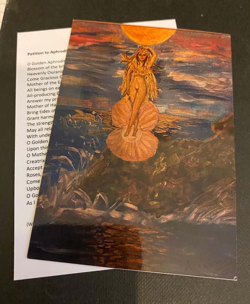 Aphrodite Born From the Foam Prayer Card or Print - Etsy