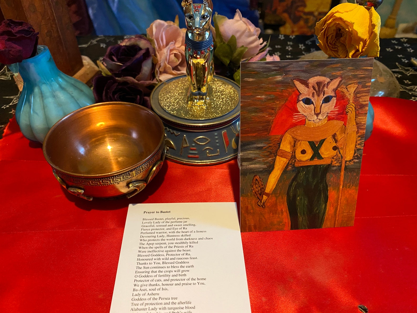 Bastet Prayer Card or Print - Etsy