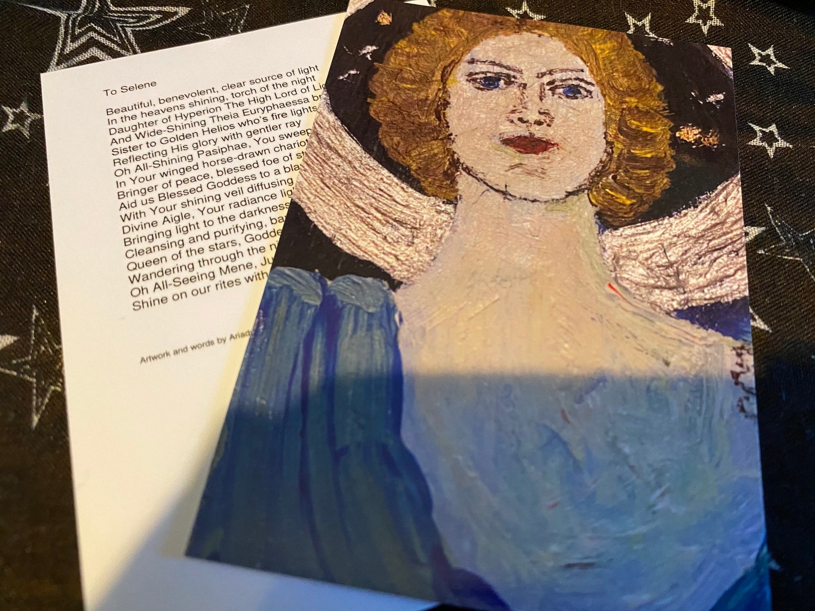 Selene Prayer Card - Etsy UK