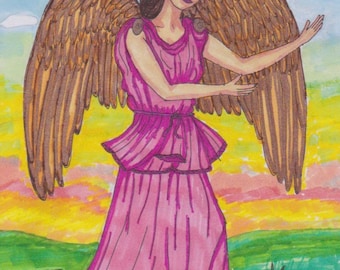 Eos aurora Goddess of the Dawn 5X7 Blank Greeting Card - Etsy