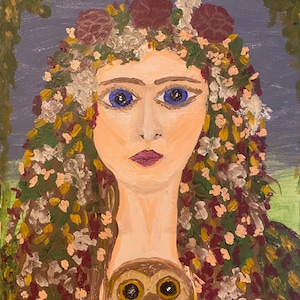 Welsh Deities Original Paintings Blodeuwedd, Bendigeidfran, Modern ...