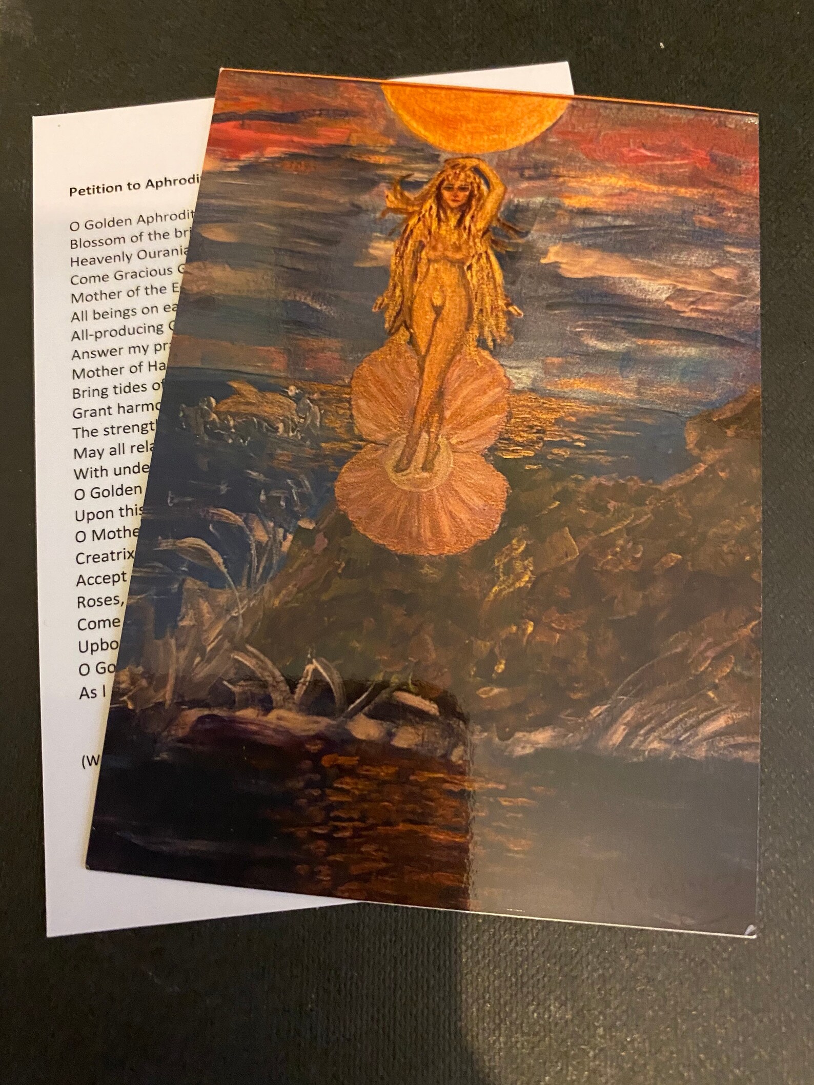 Aphrodite Born From the Foam Prayer Card or Print - Etsy