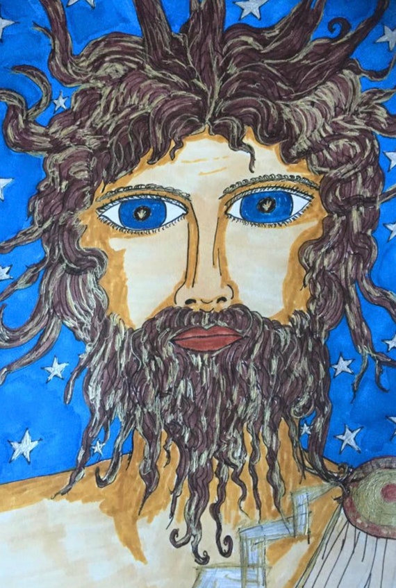 Zeus Prayer Card | Etsy