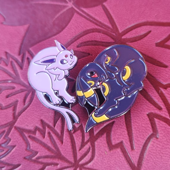 Espeon & Umbreon Heart Pins - Etsy