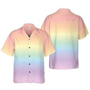 Pastel Rainbow Gradient Button up Shirt - Etsy