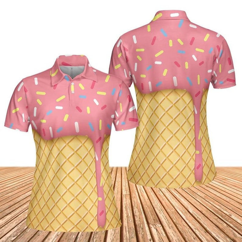 Strawberry Ice Cream Cone Women's Polo Shirt - Etsy