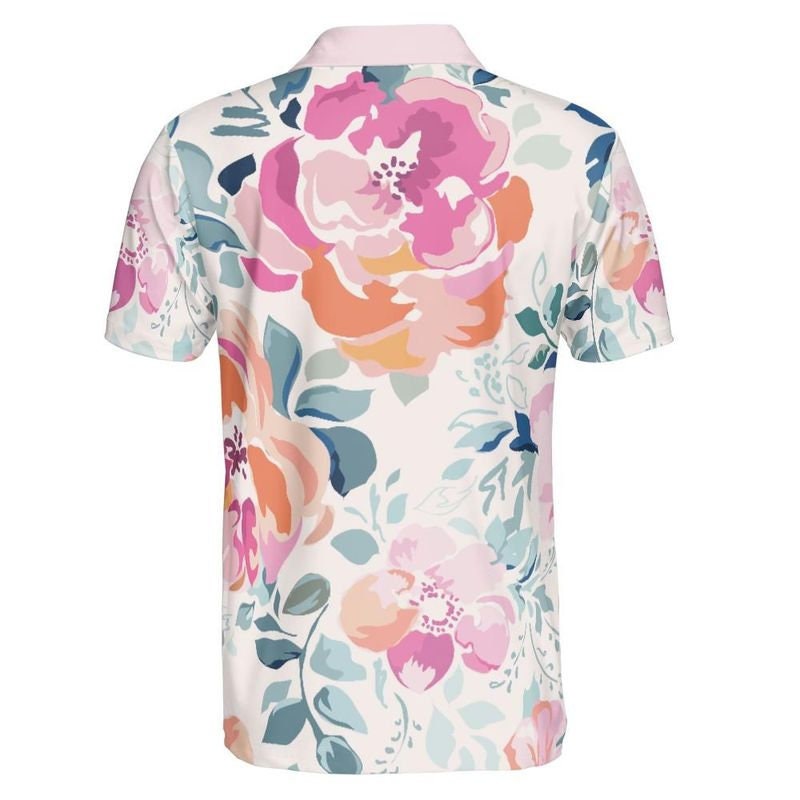 Soft Pink Watercolor Flowers Polo Shirt - Etsy