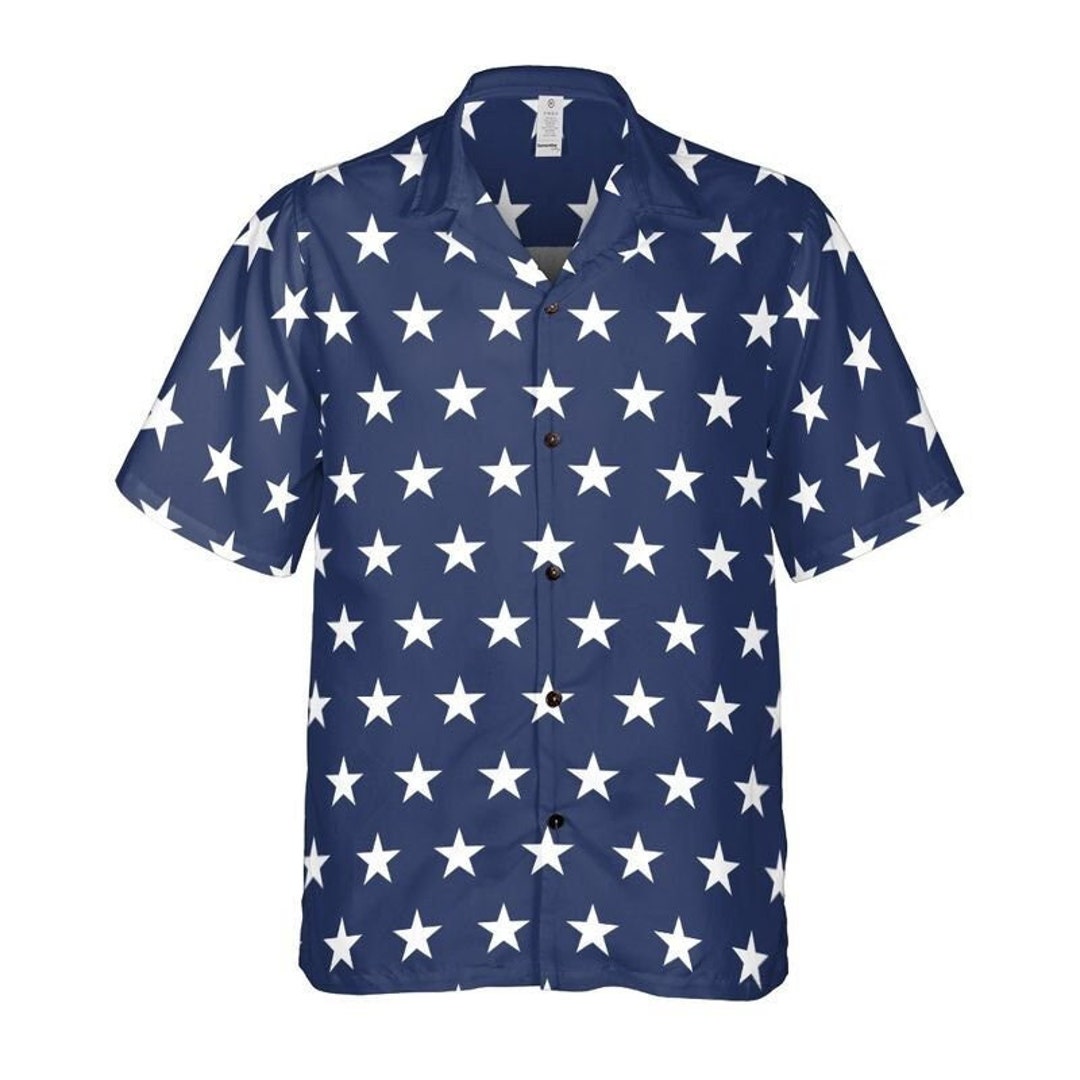 White Stars Button up Shirt - Etsy