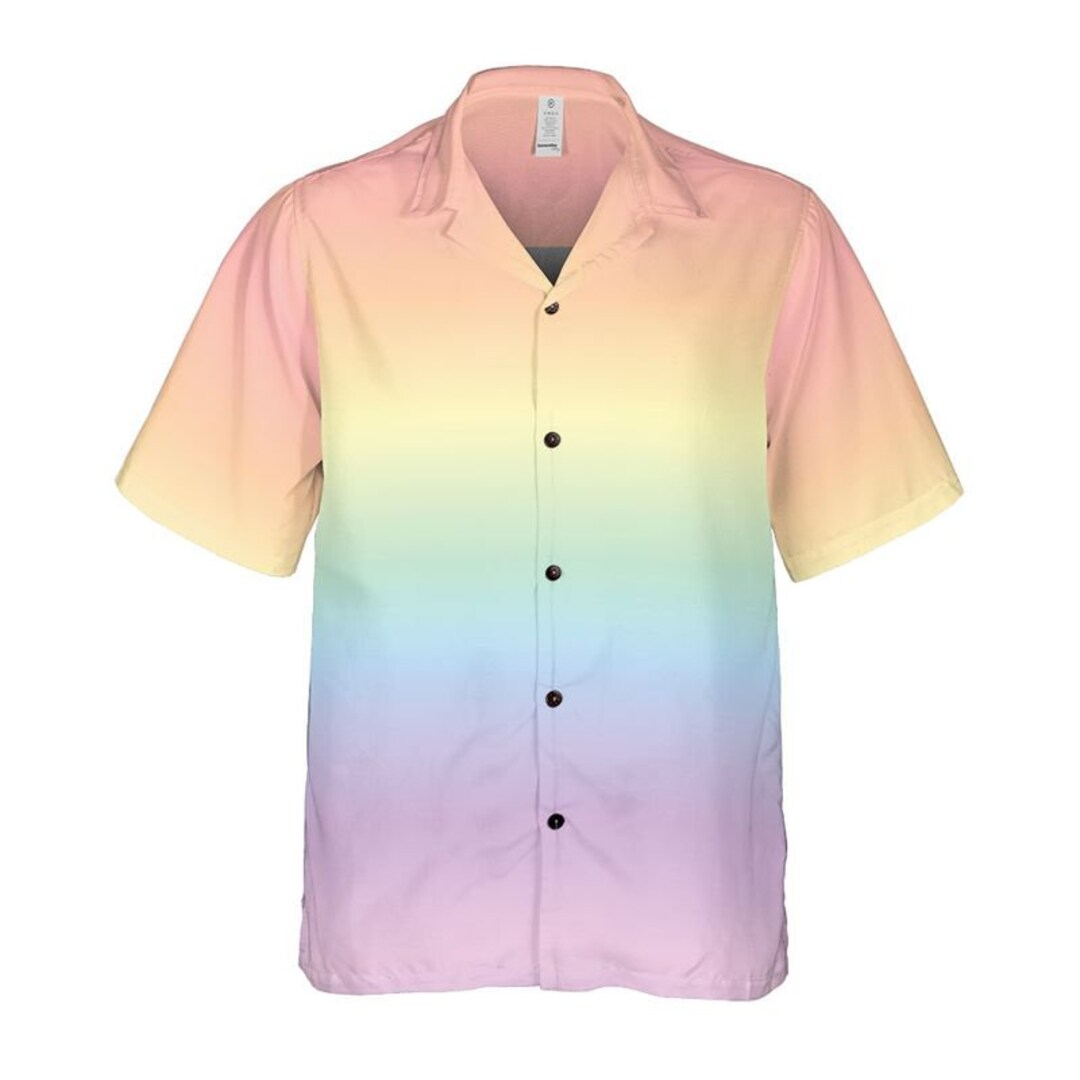 Pastel Rainbow Gradient Button up Shirt - Etsy