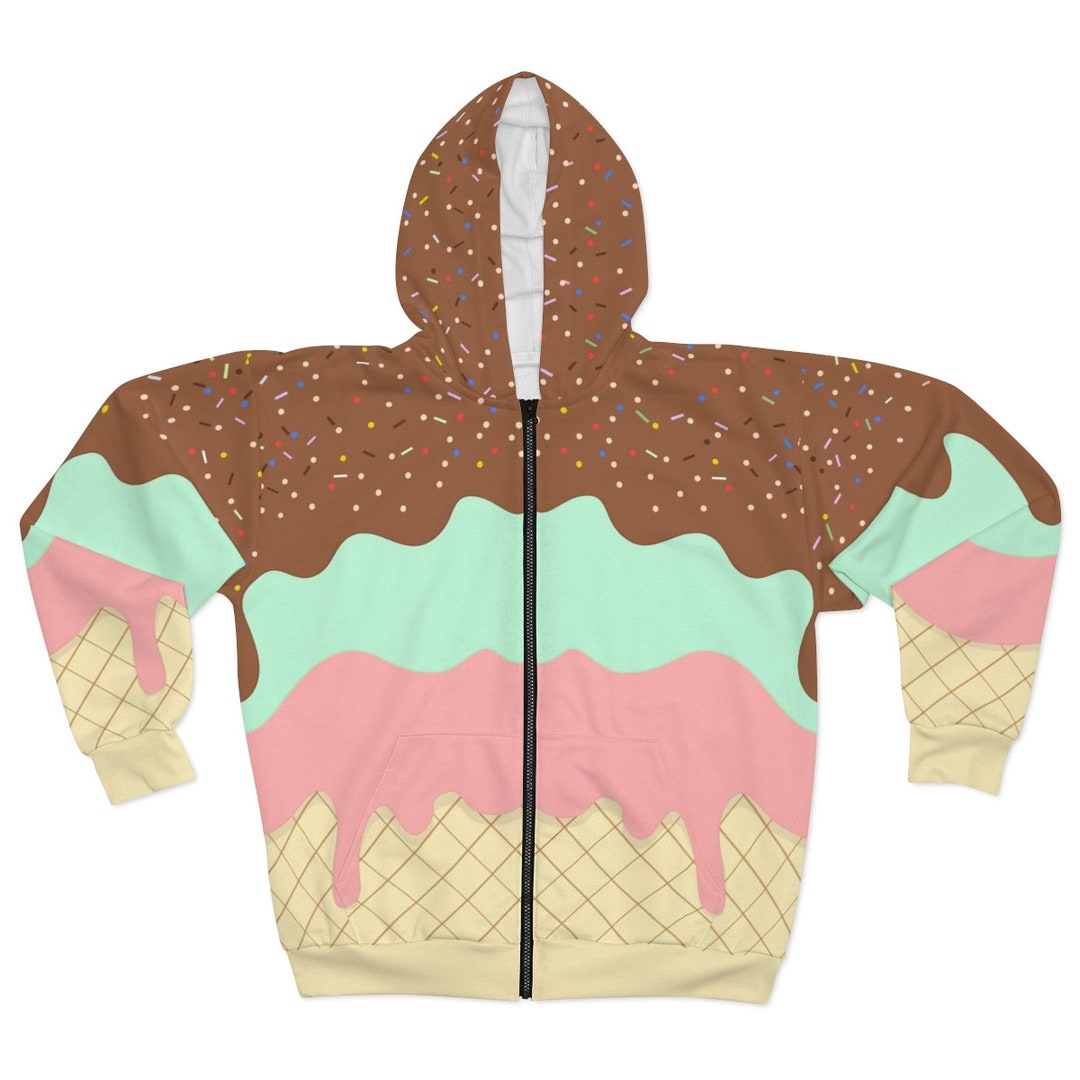 Three Layered Ice Cream Unisex Zip Hoodie - Etsy