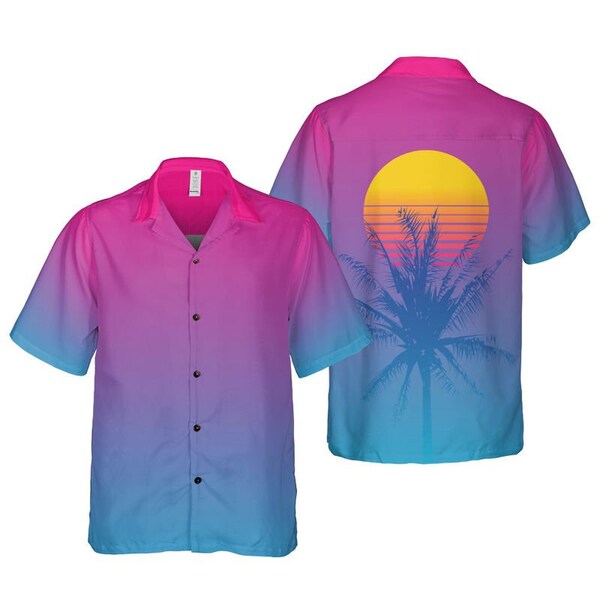 Mens Button up Palm Tree Shirt - Etsy